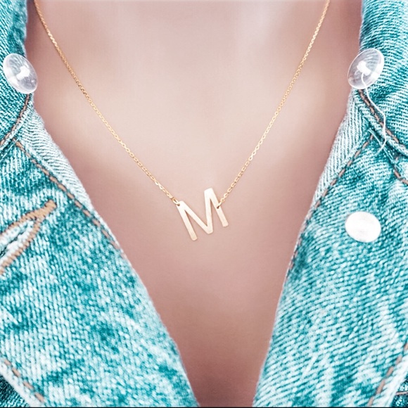 Jewelry | Letter M Gold Initial Dainty Necklace | Poshmark